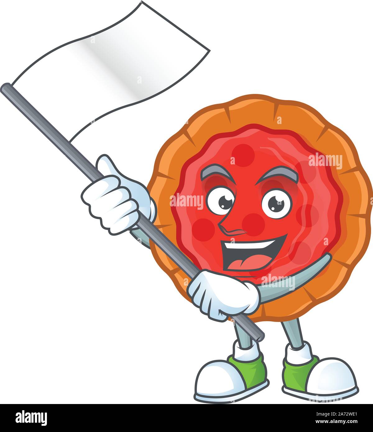 With flag cherry pie cartoon character with mascot Stock Vector Image ...