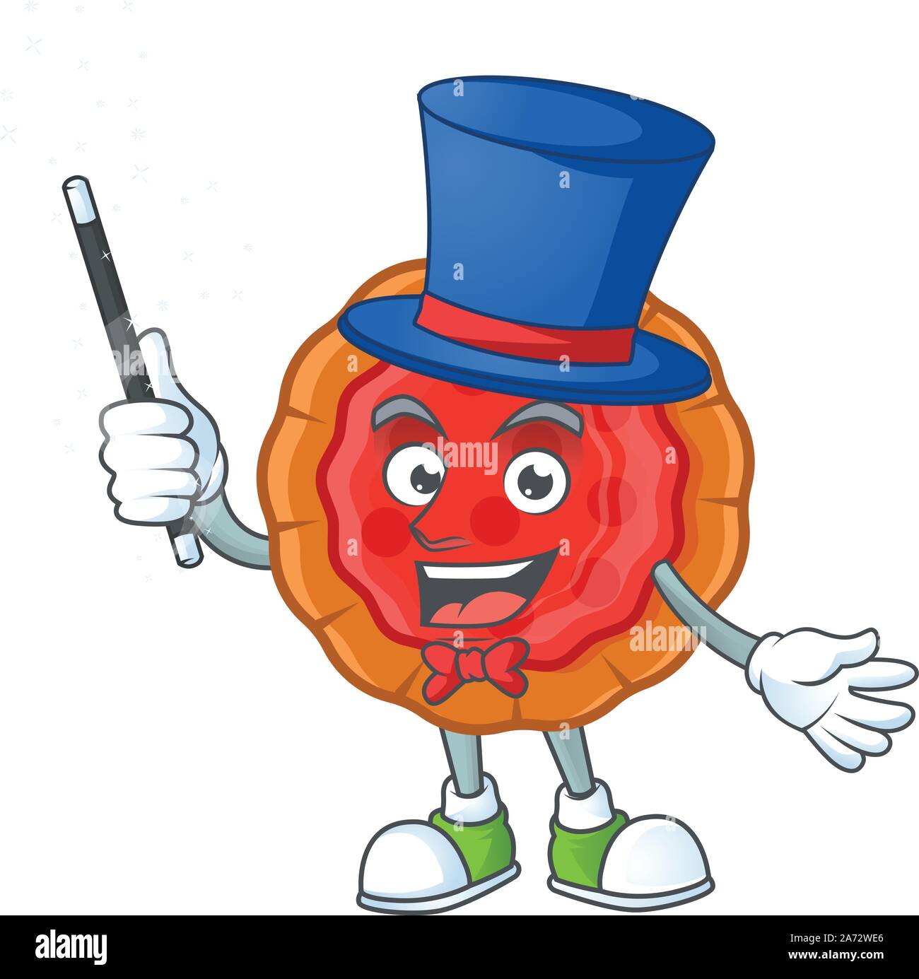 Magician cherry pie cartoon character with mascot Stock Vector Image ...