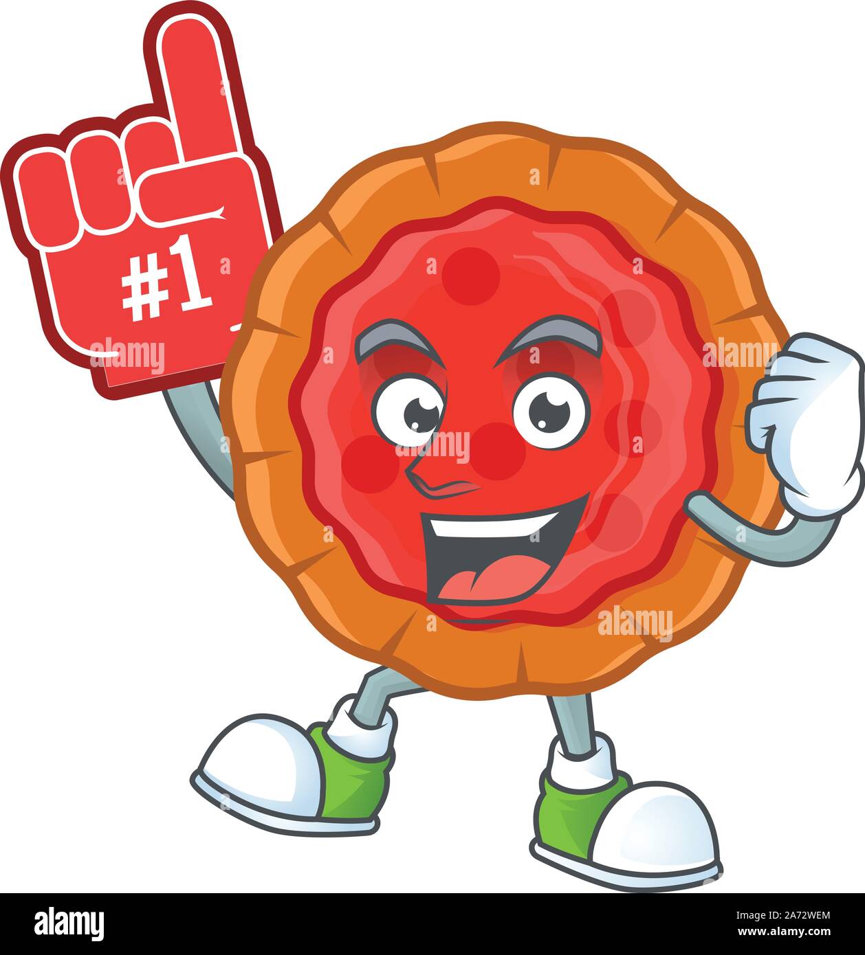 Foam finger cherry pie cartoon character with mascot Stock Vector Image ...