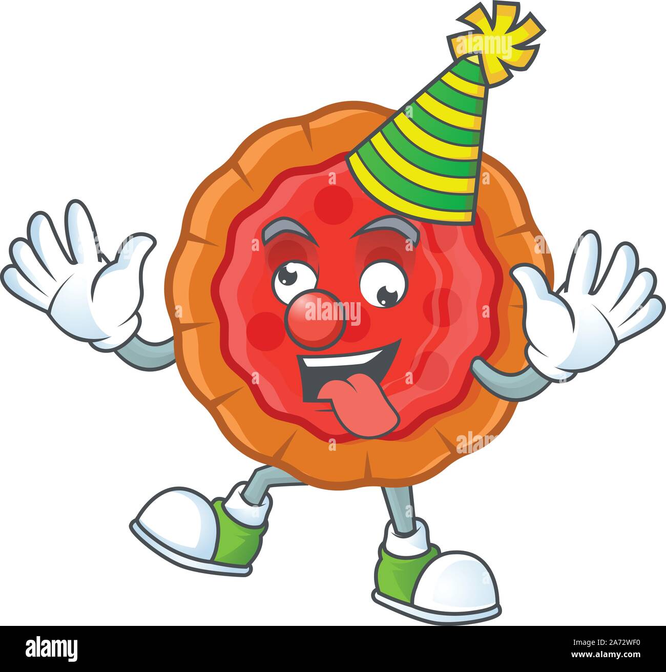Clown cherry pie cartoon character with mascot Stock Vector Image & Art ...
