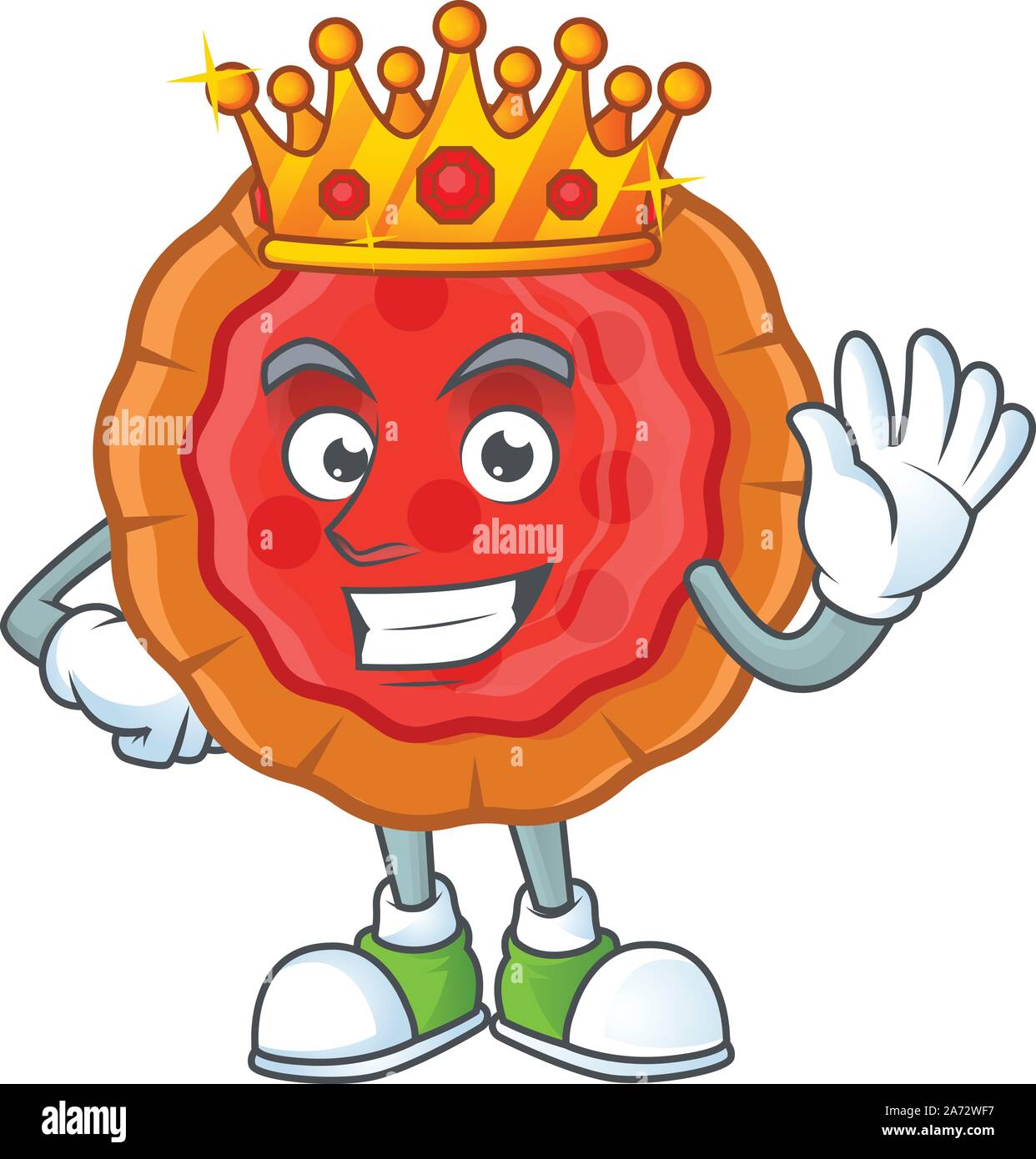 King cherry pie cartoon character with mascot Stock Vector Image & Art ...