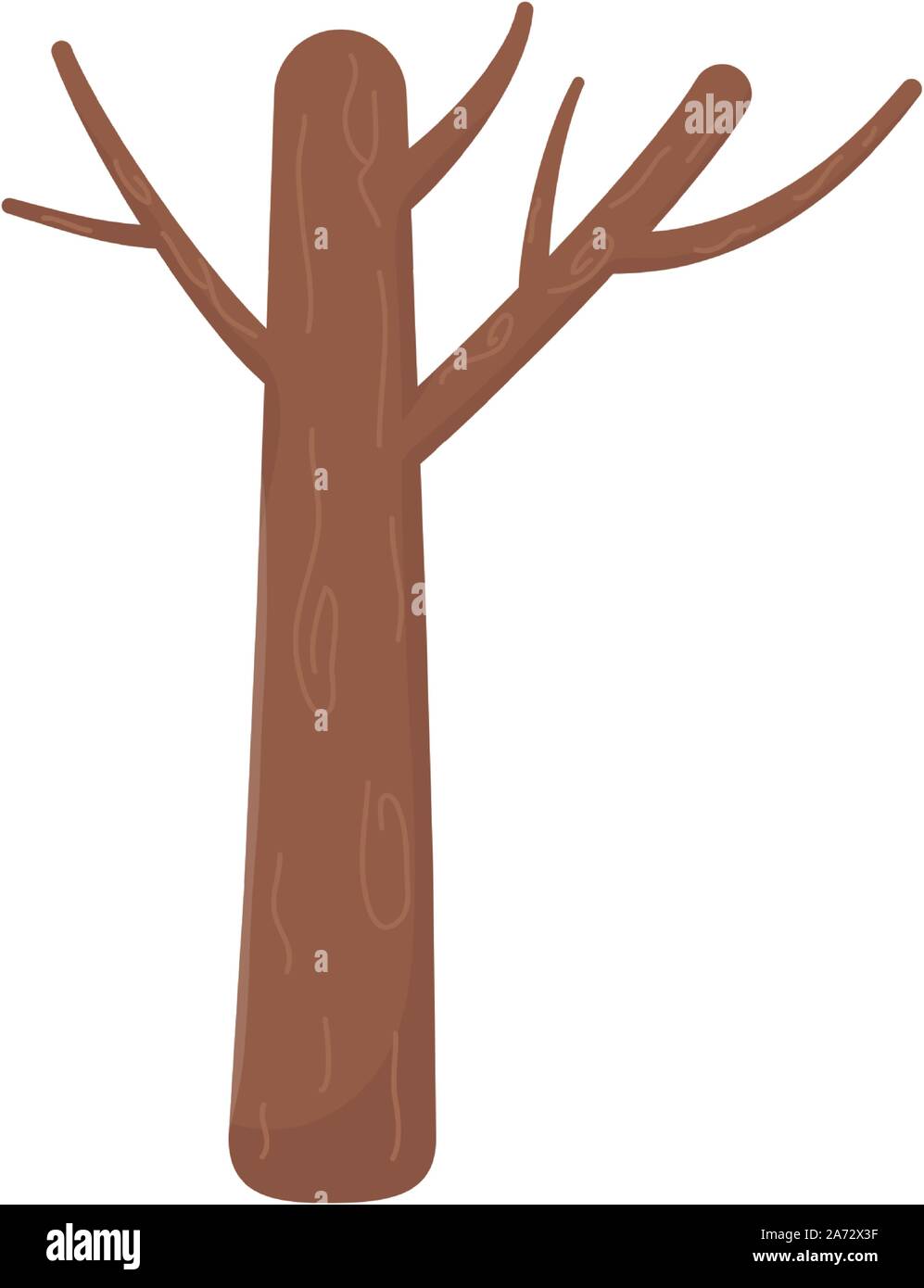 tree trunk branches botanical on white background vector illustration ...