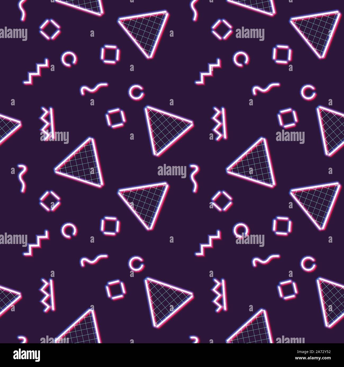 Neon seamless pattern with memphis and 80s style Stock Vector Image ...