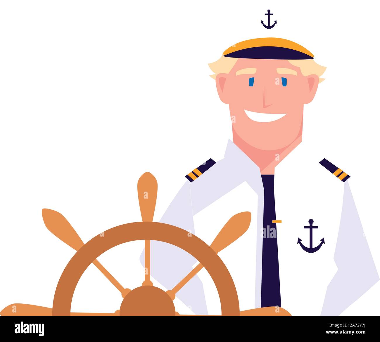 captain person design, Worker professional working occupation job ...
