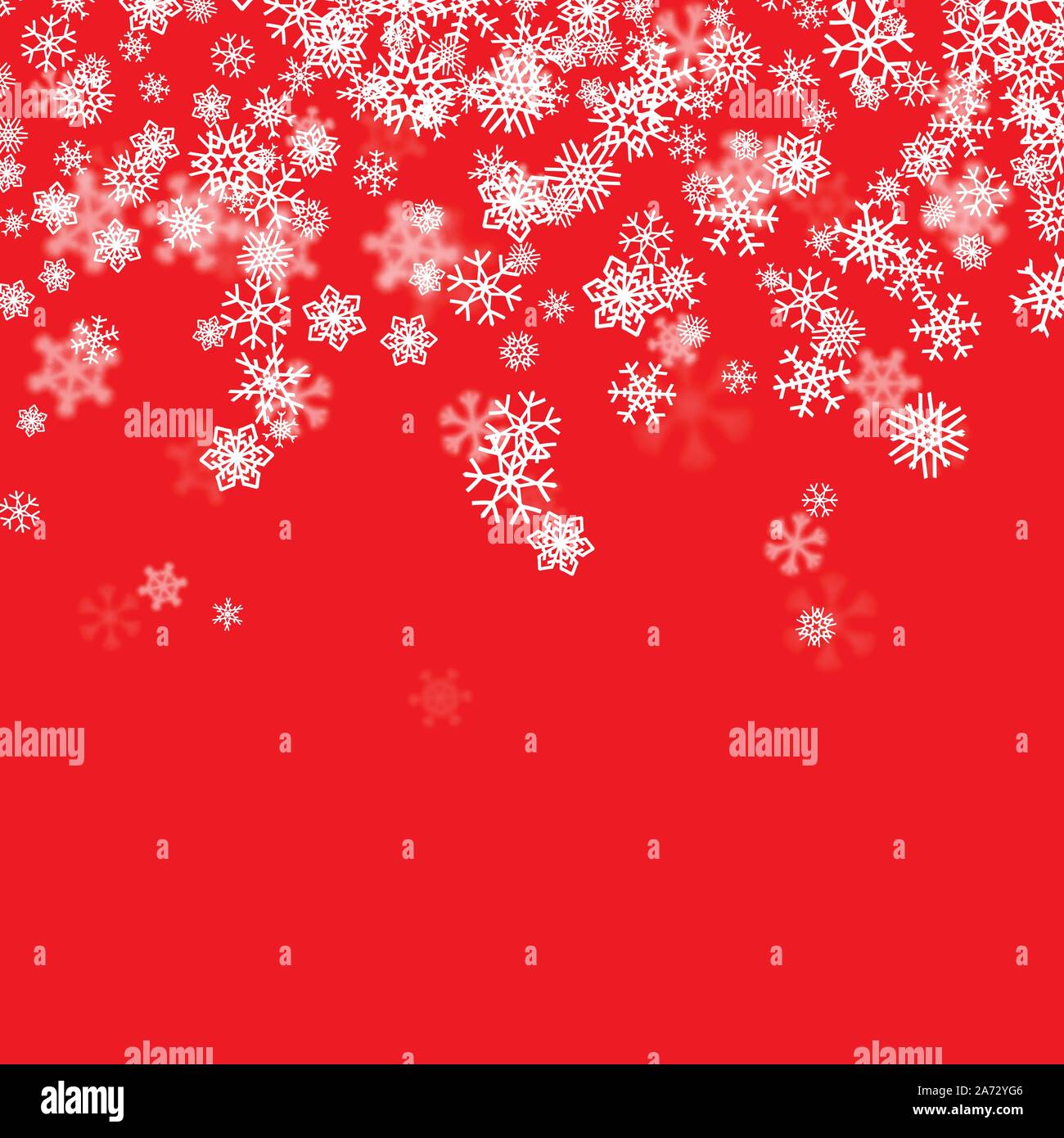 Christmas snow background with scattered snowflakes falling in winter ...