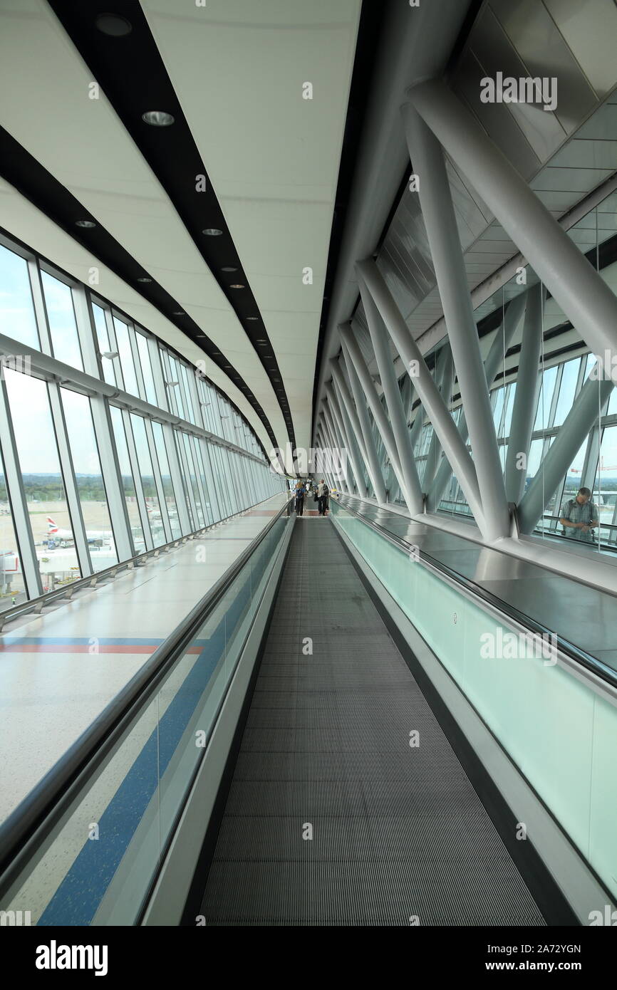 Gatwick Airport, the bridge connecting the North Terminal to its apron ...