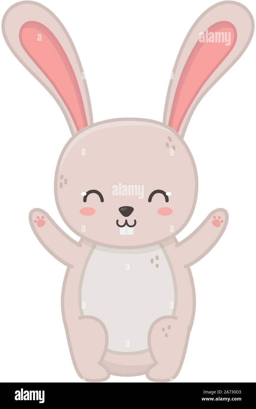funny cute rabbit little animal cartoon vector illustration Stock ...
