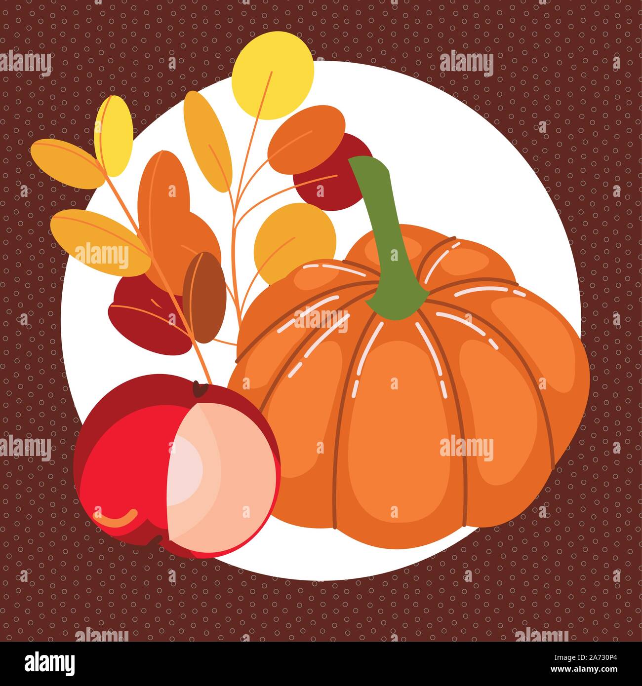hello autumn season pumpkin and apple Stock Vector Image & Art - Alamy