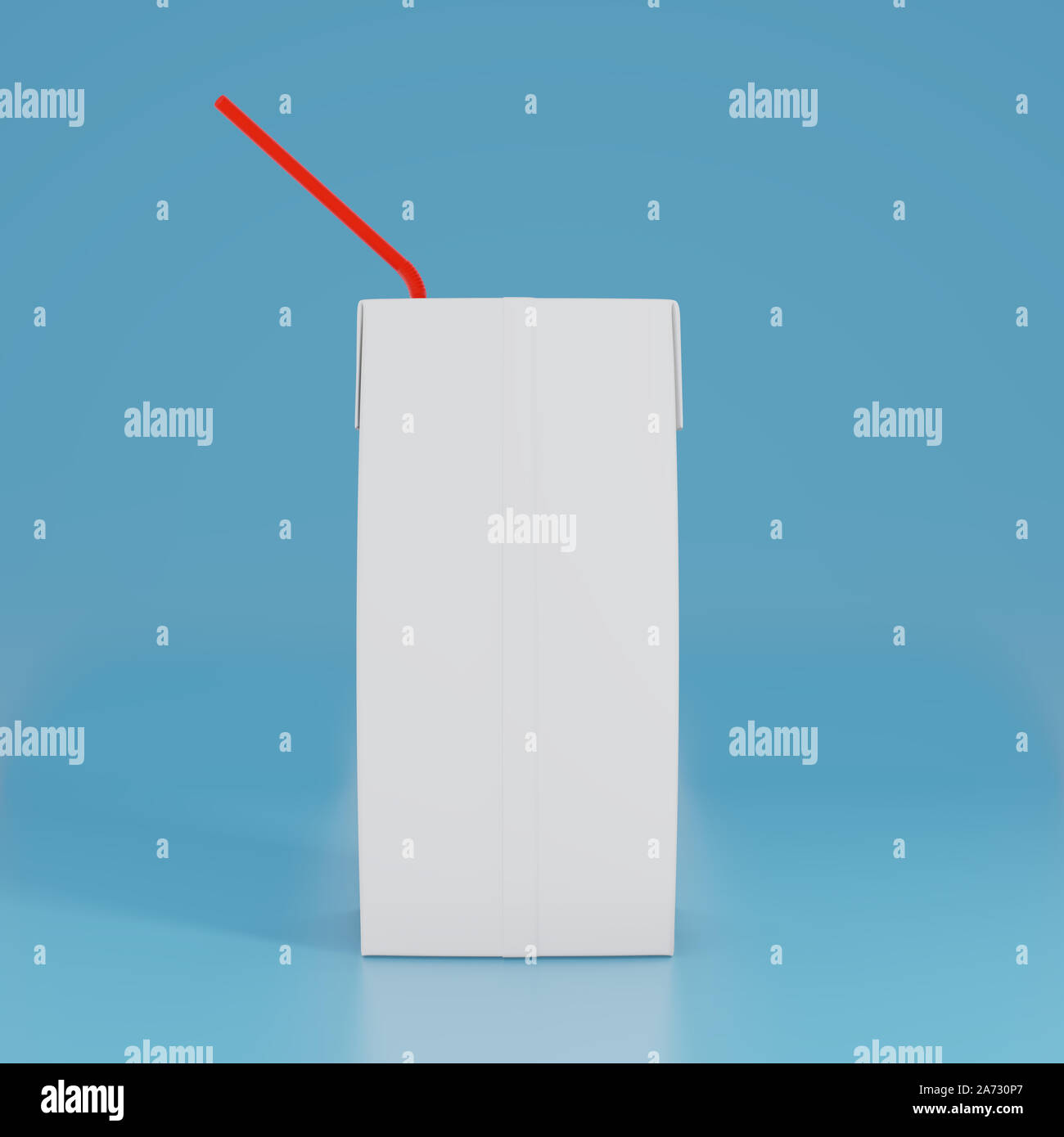 Blank Packet Carton Juice and milk pack with straw White Realistic 3d ...