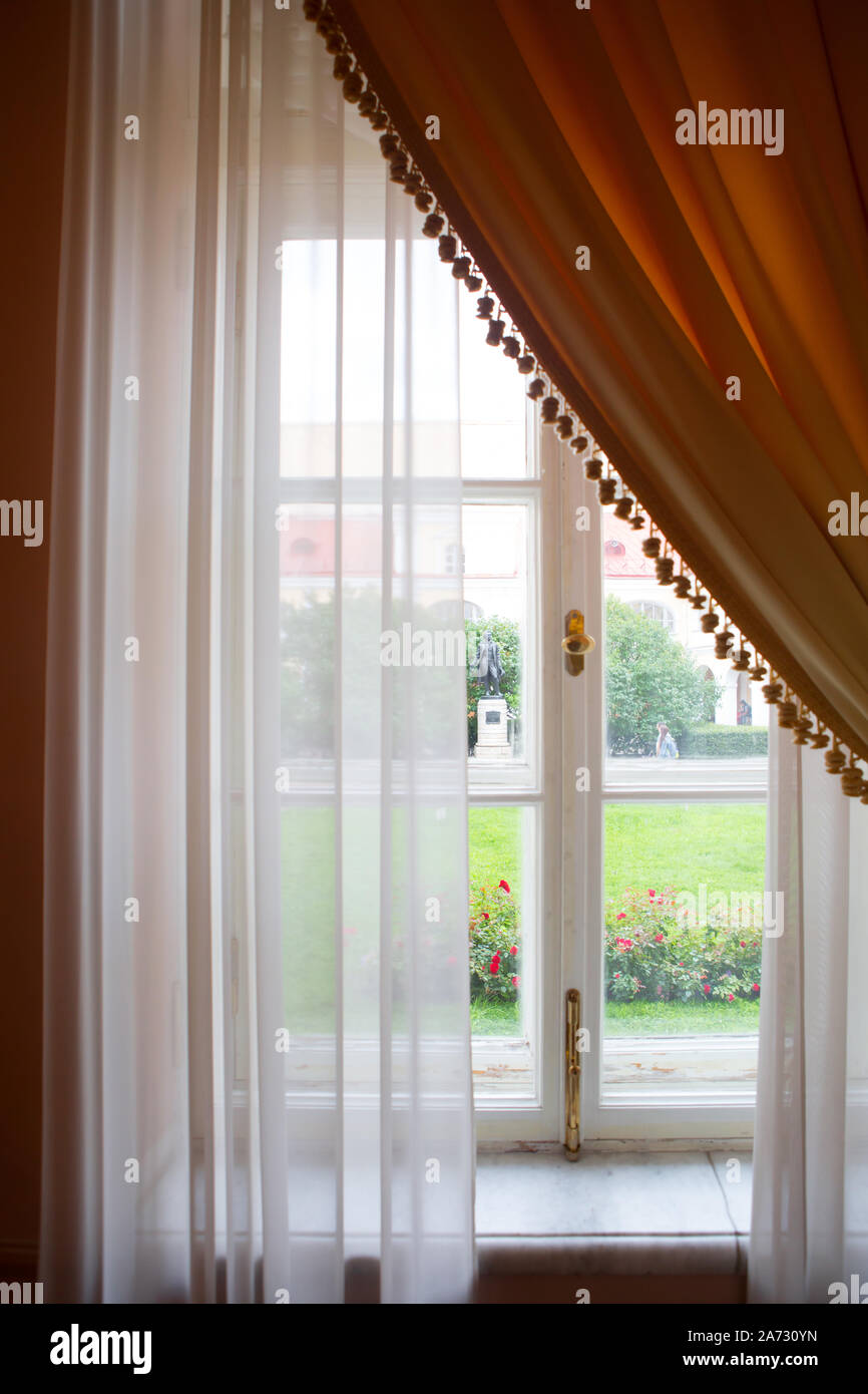 Antique courtyard window Stock Photo - Alamy