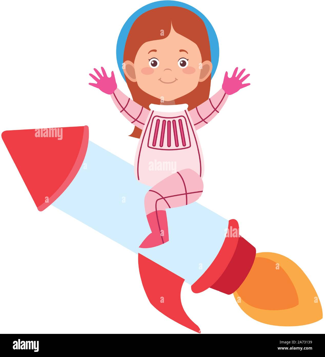 woman astronaut on space rocket icon Stock Vector Image & Art - Alamy