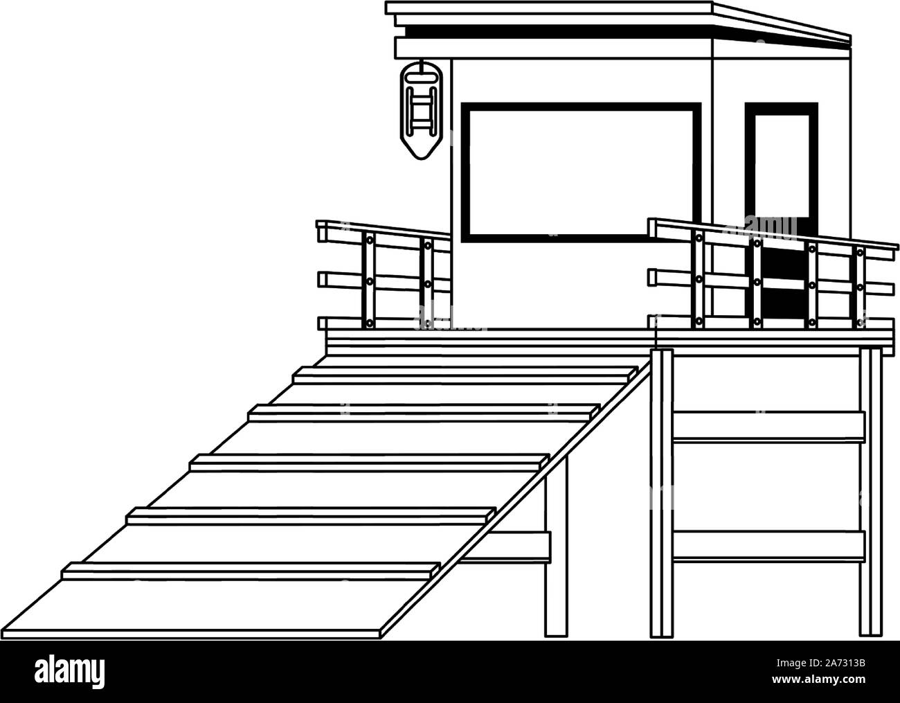 beach lifeguard tower icon, flat design Stock Vector Image & Art - Alamy