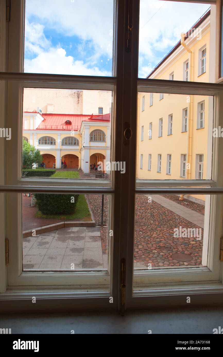 Antique courtyard window Stock Photo - Alamy