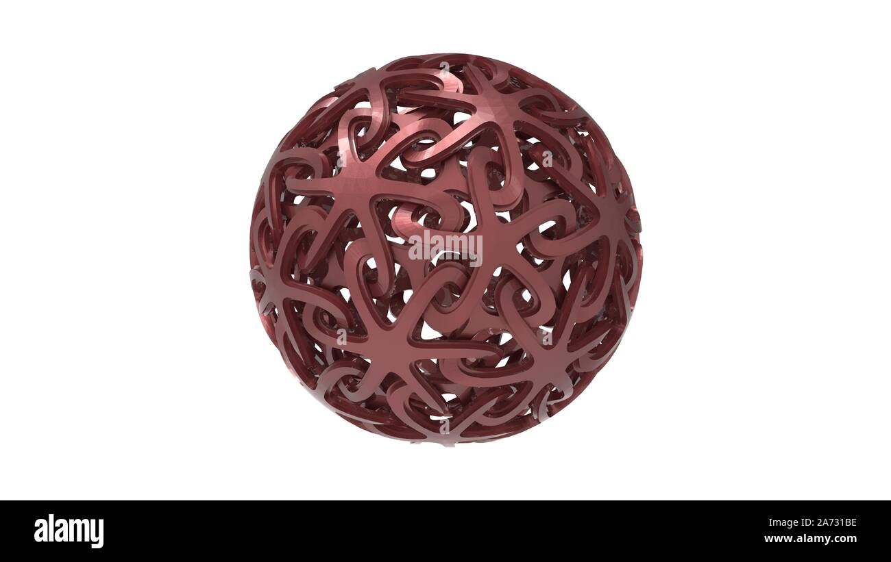 3d rendering of a decorative sphere ornament pattern isolated in white ...