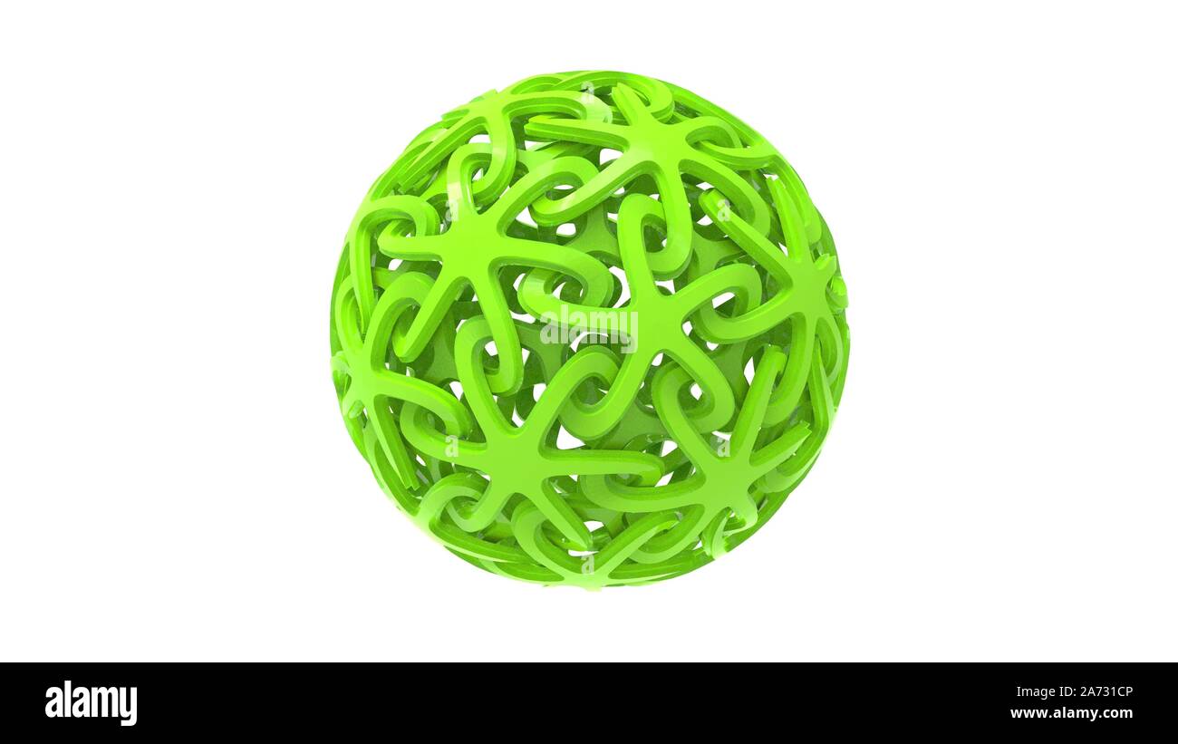 3d rendering of a decorative sphere ornament pattern isolated in white ...