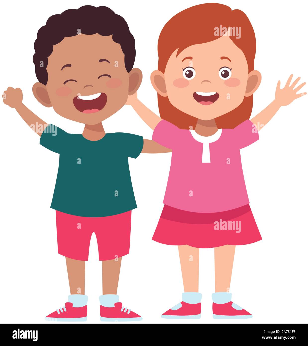 cartoon happy couple of boy and girl Stock Vector Image & Art - Alamy