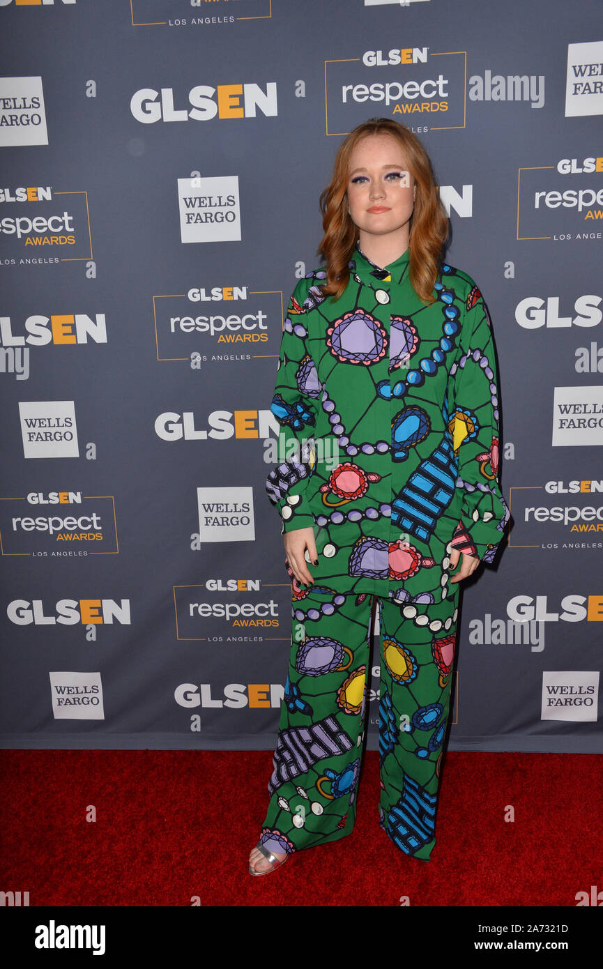 LOS ANGELES, USA. October 26, 2019: Liv Hewson at the GLSEN Awards 2019 ...