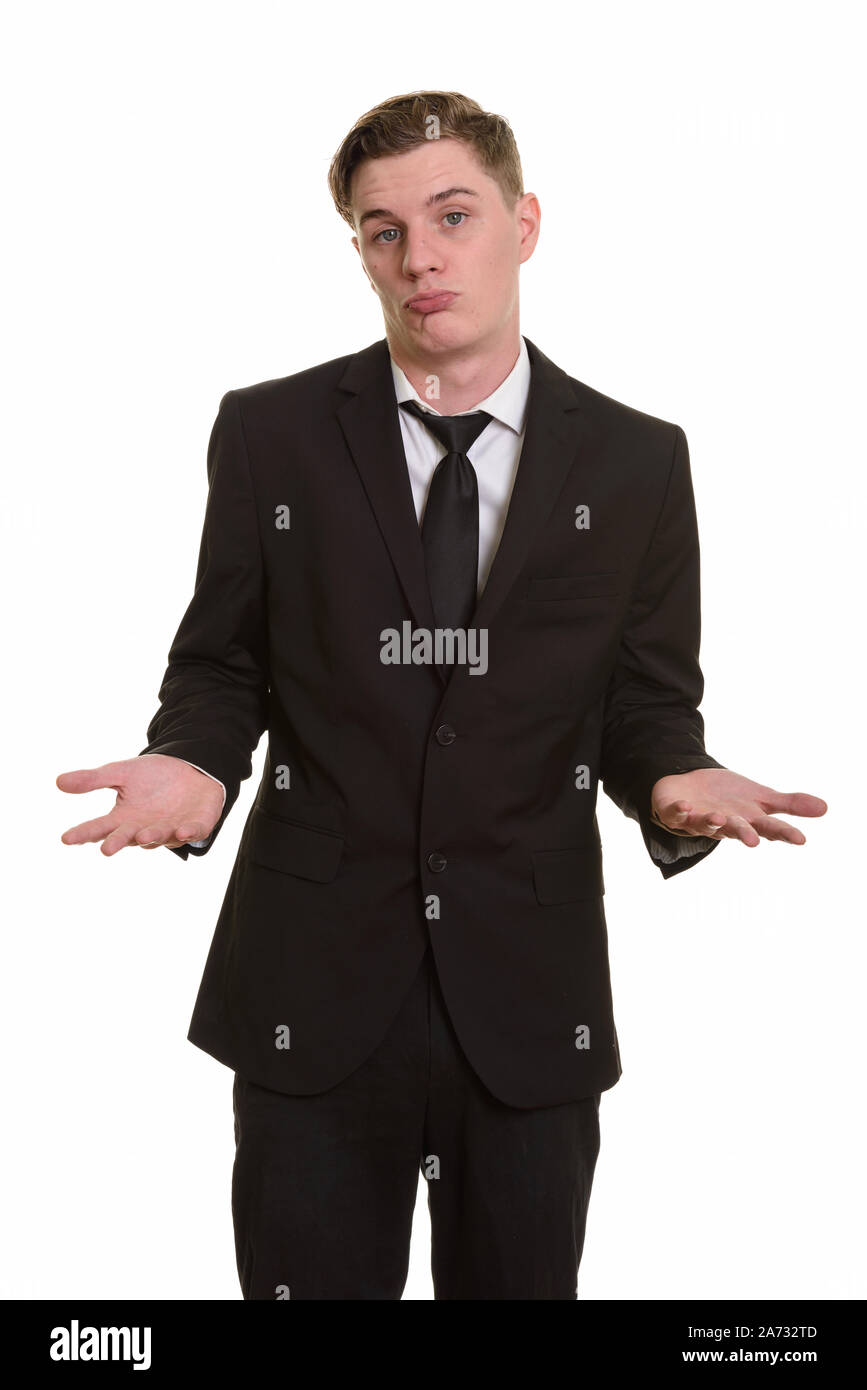Businessman shrugging shoulders hi-res stock photography and images - Alamy