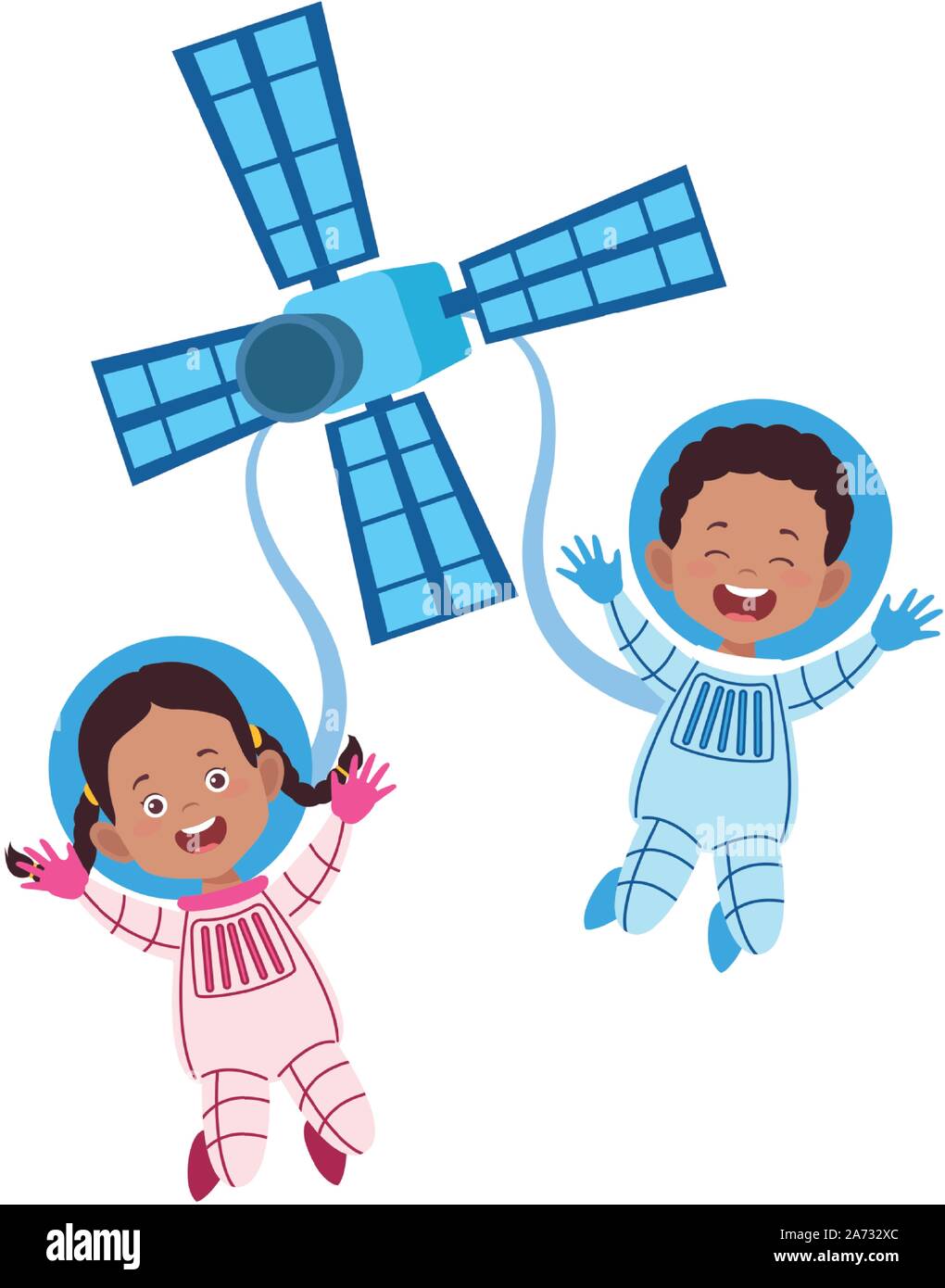 Happy astronauts Stock Vector Images - Alamy