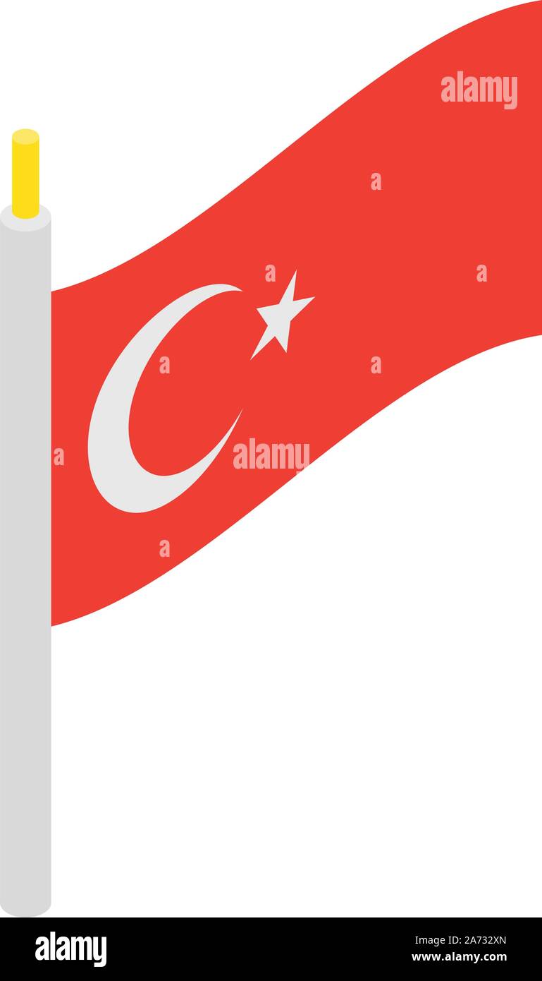 Turkish flag icon, isometric style Stock Vector Image & Art - Alamy