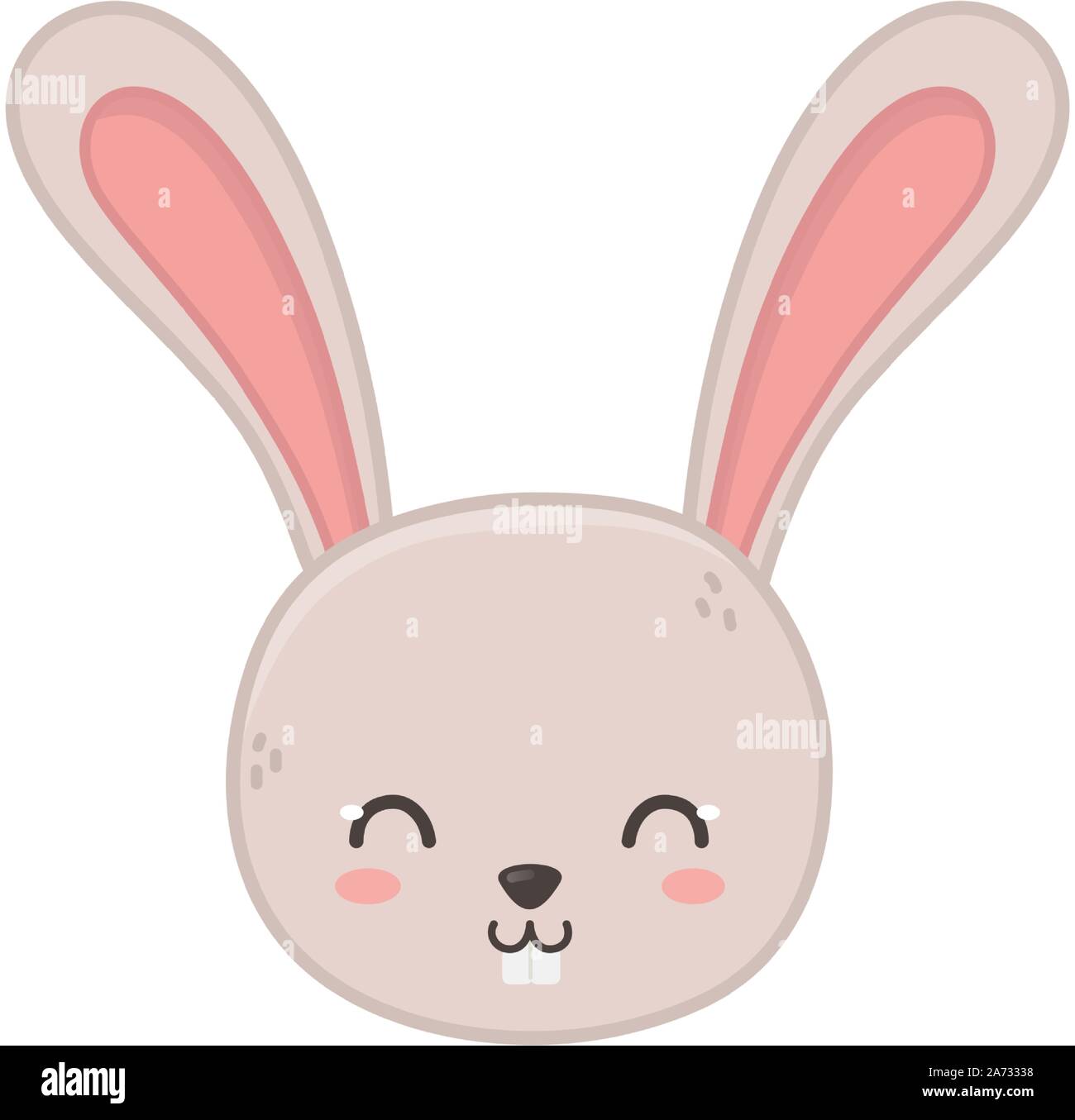 funny cute rabbit little head animal cartoon vector illustration Stock ...