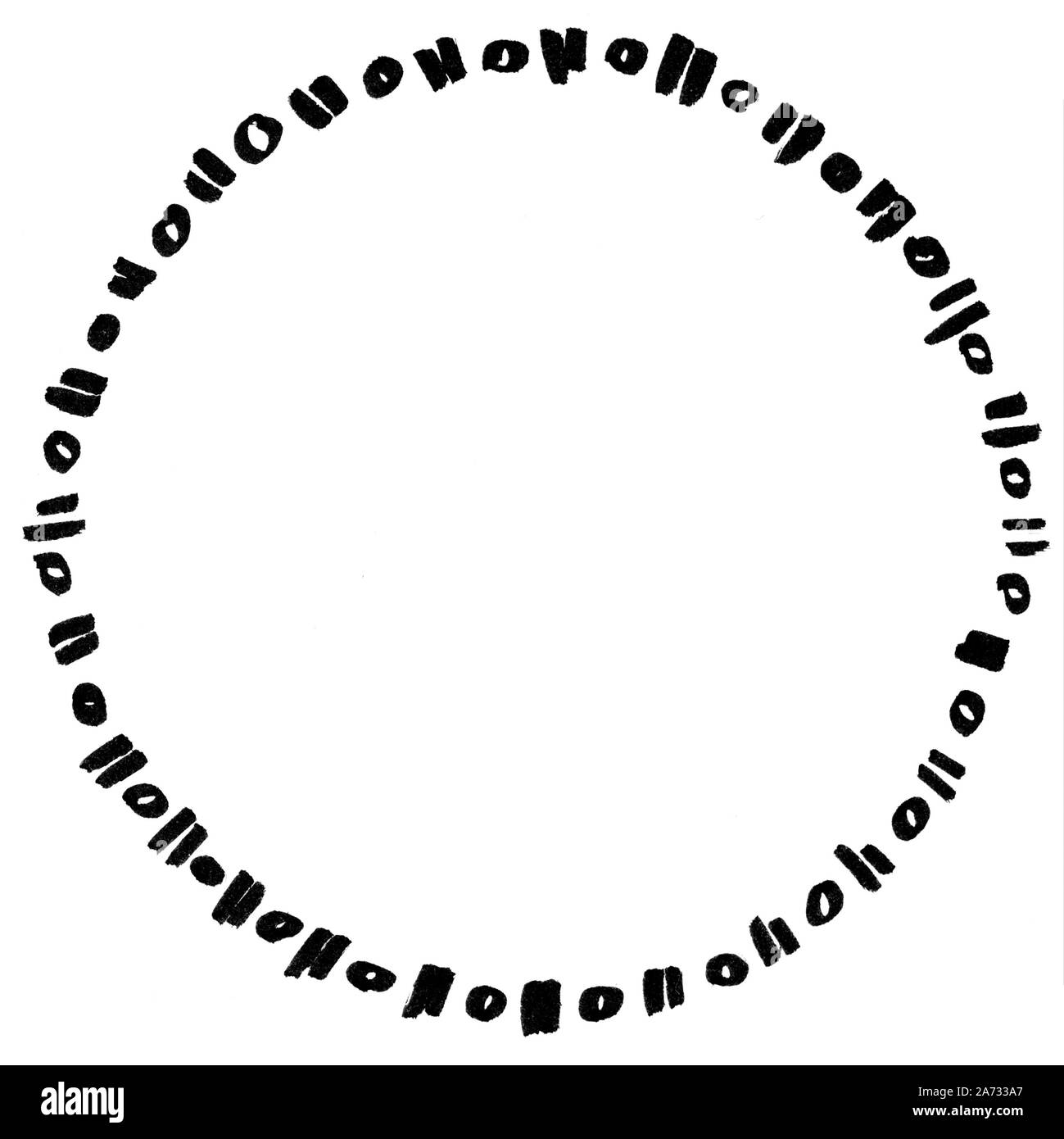 Simple basic doodle Hand Drawn Round Isolated Ink Frame. Pen strokes ...