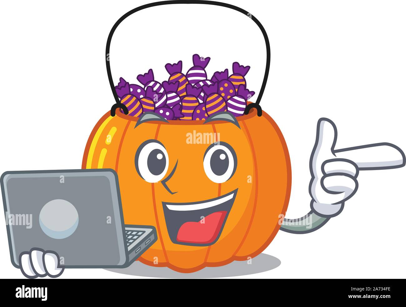 Pumpkin bucket candies Stock Vector Images - Alamy