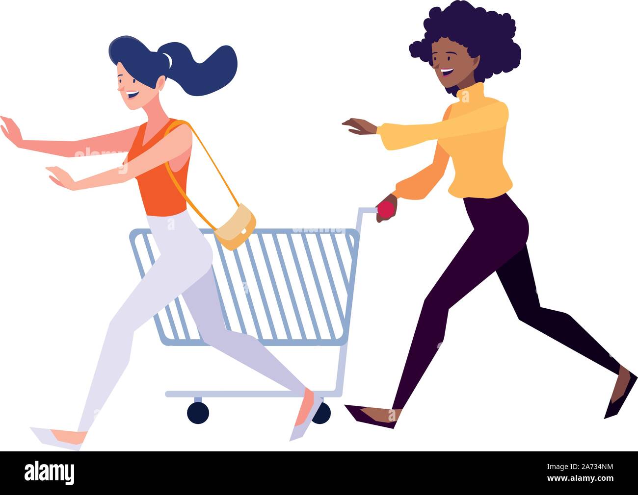 avatar women shopping design, Commerce market store retail paying and ...