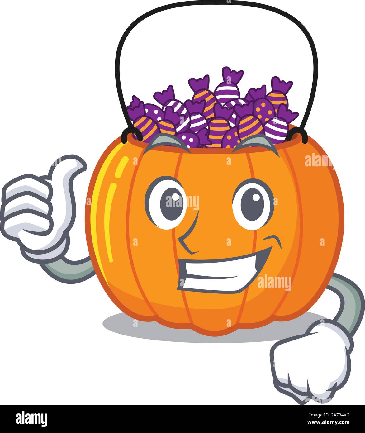 Thumbs up candy bucket isolated in the mascot Stock Vector Image & Art ...