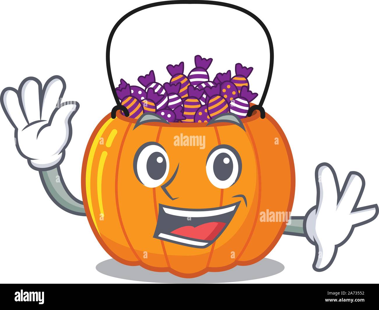 Waving candy bucket isolated in the mascot Stock Vector Image & Art - Alamy