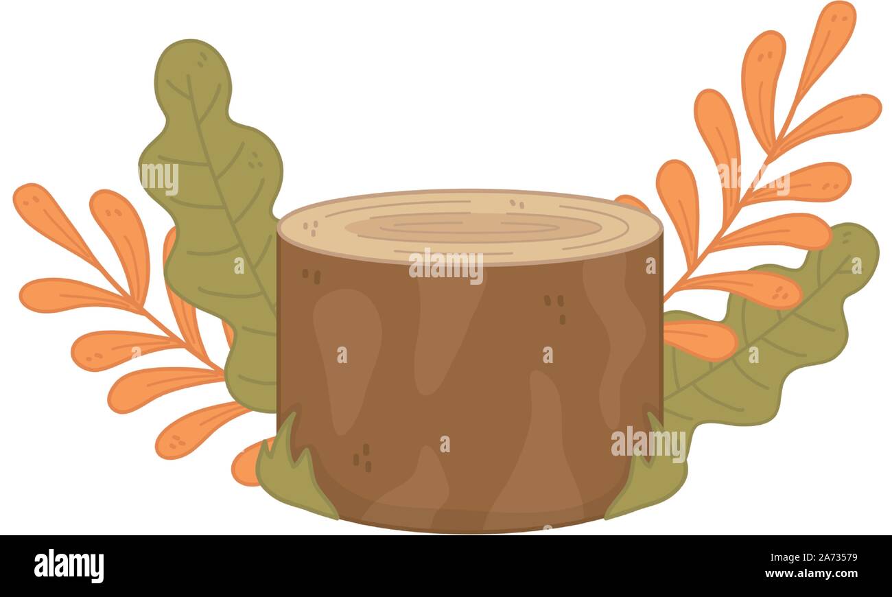 autumn trunk foliage leaves branches vector illustration Stock Vector ...