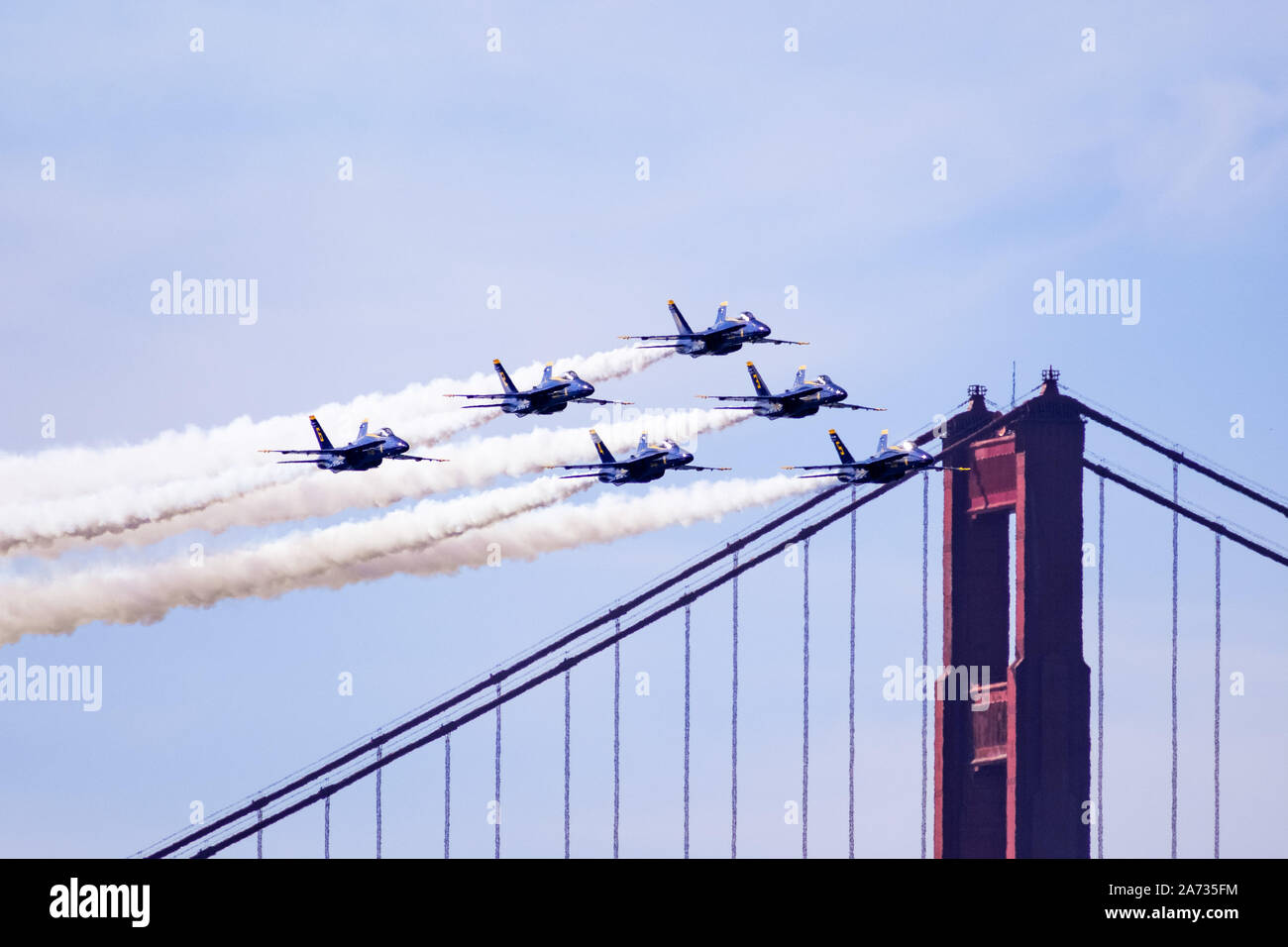 Oct 12, 2019 San Francisco / CA / USA - Jet Team flying over Golden ...
