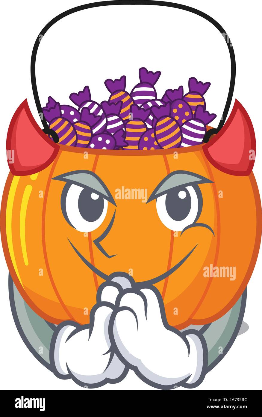 Devil candy bucket on with the character Stock Vector Image & Art - Alamy