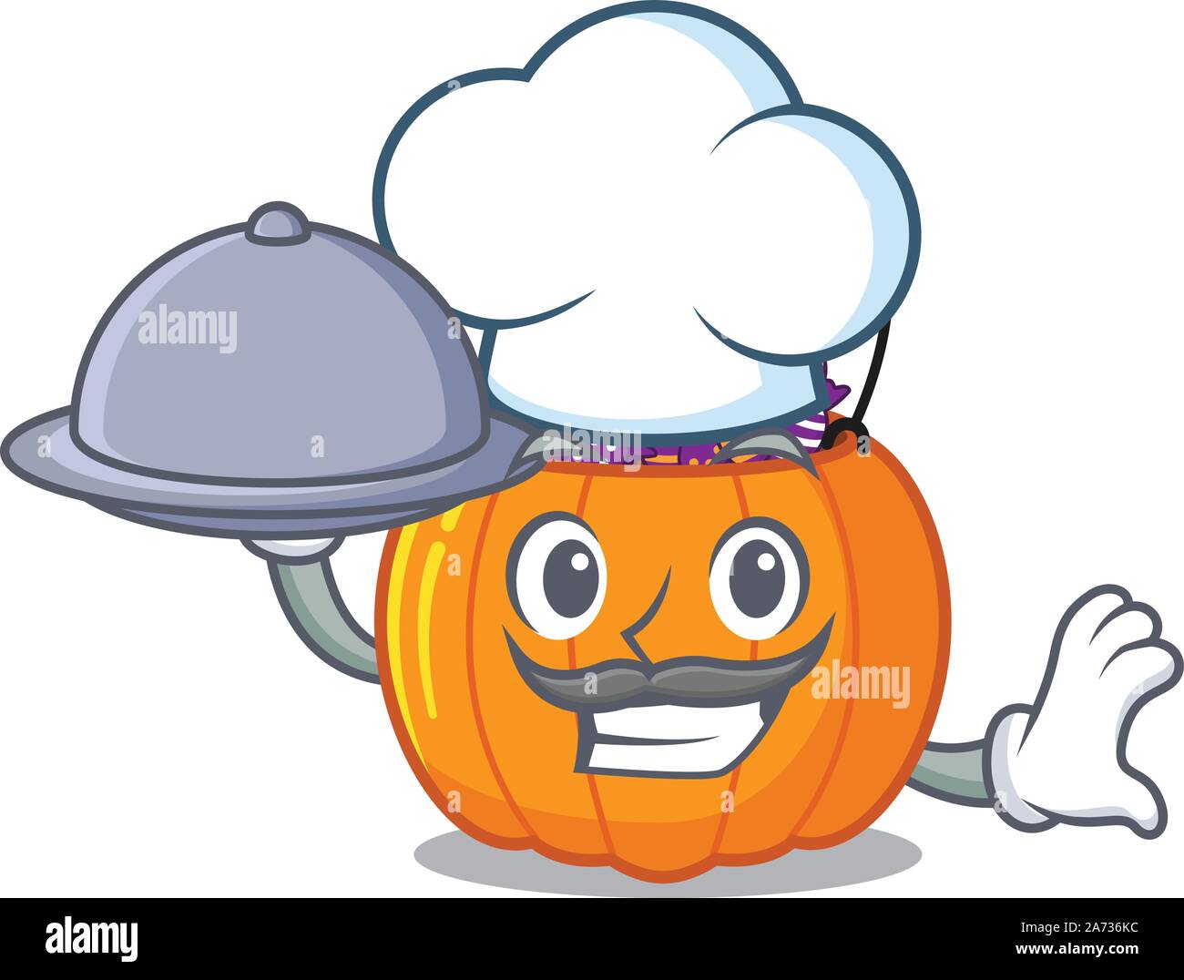 Chef with food candy bucket on with the character Stock Vector Image ...