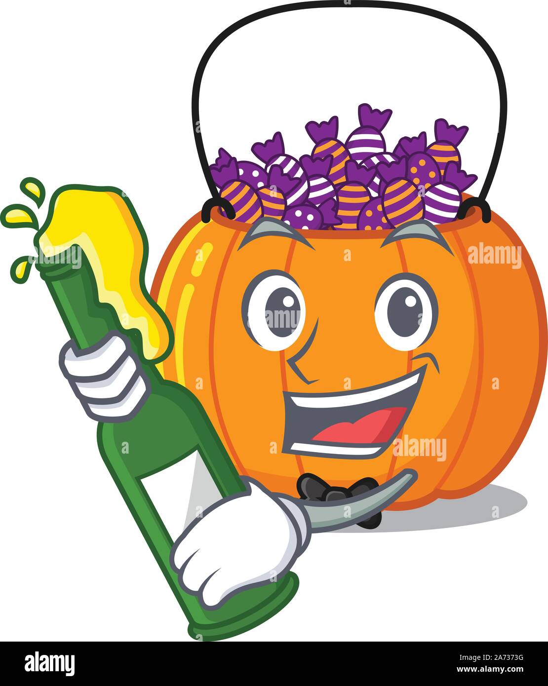 With beer candy bucket in the cartoon refrigerator Stock Vector Image ...