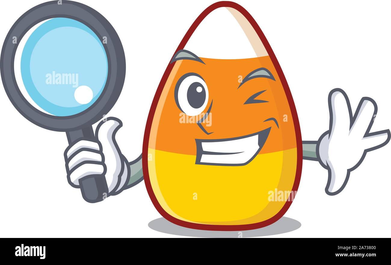 Detective candy corn cartoon with character shape Stock Vector Image ...