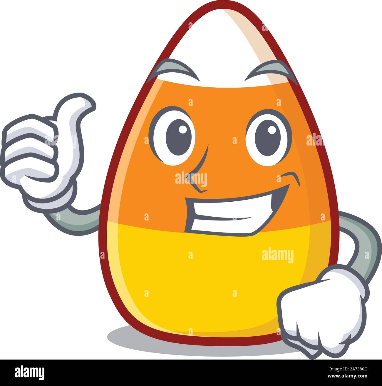Thumbs up candy corn cartoon with character shape Stock Vector Image ...