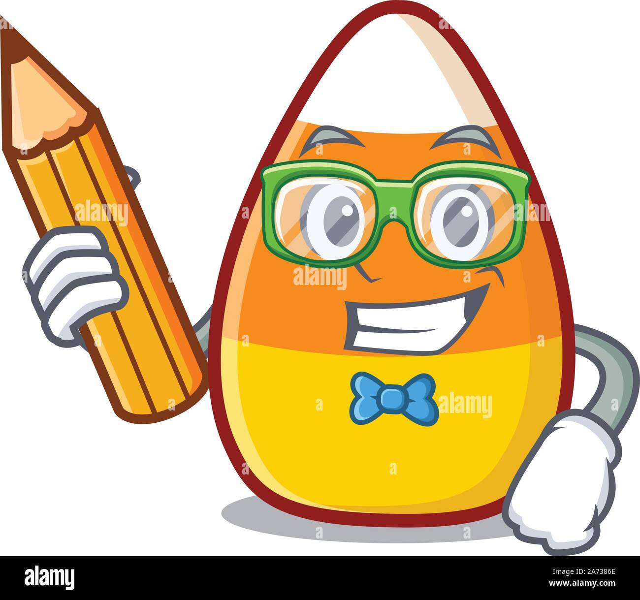 Student candy corn cartoon with character shape Stock Vector Image ...
