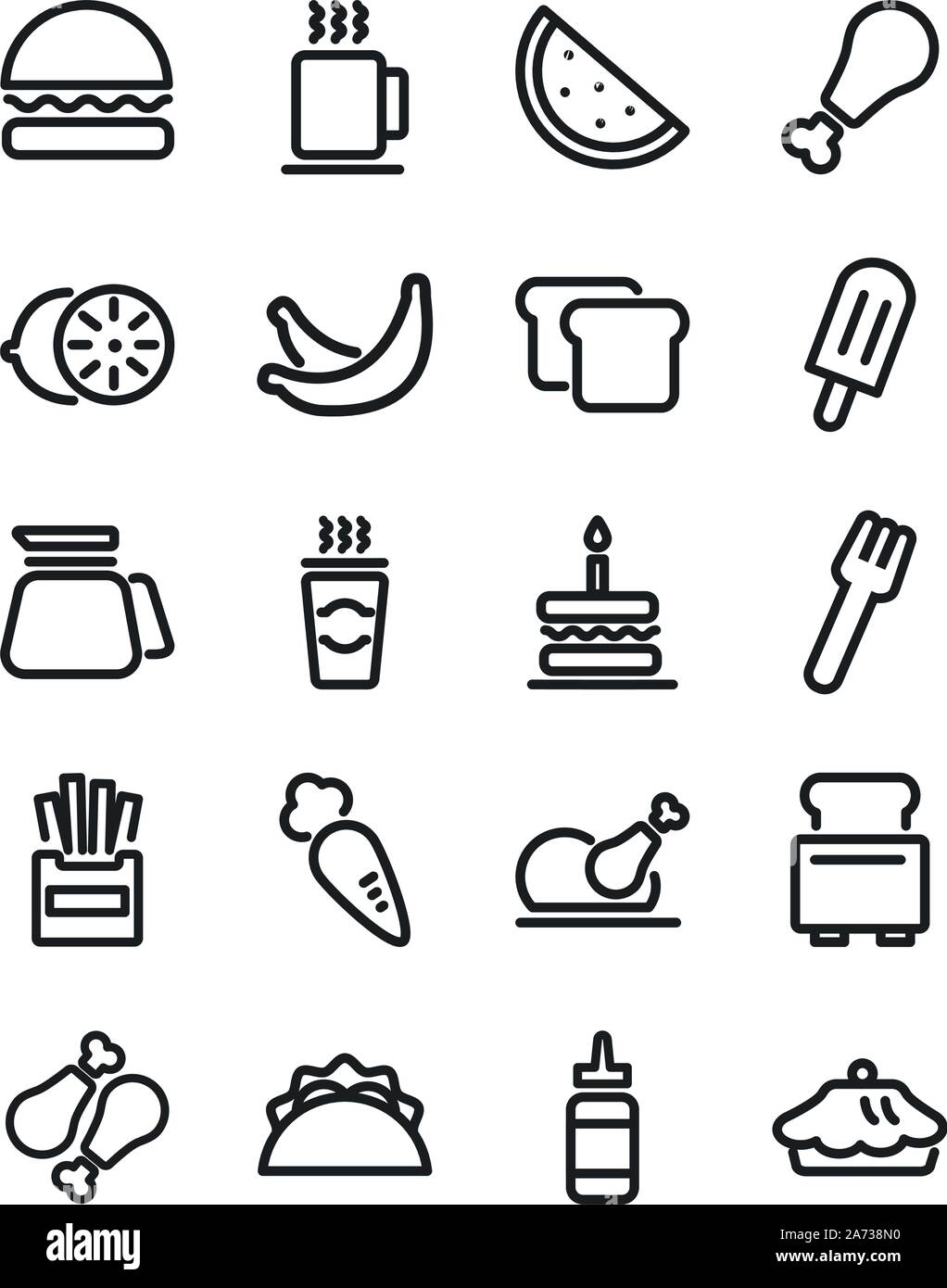 icon set pack design, food drinks eat restaurant menu dinner lunch ...
