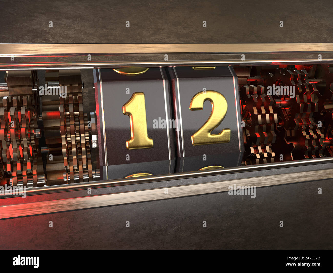 3d number 12 gold hi-res stock photography and images - Alamy