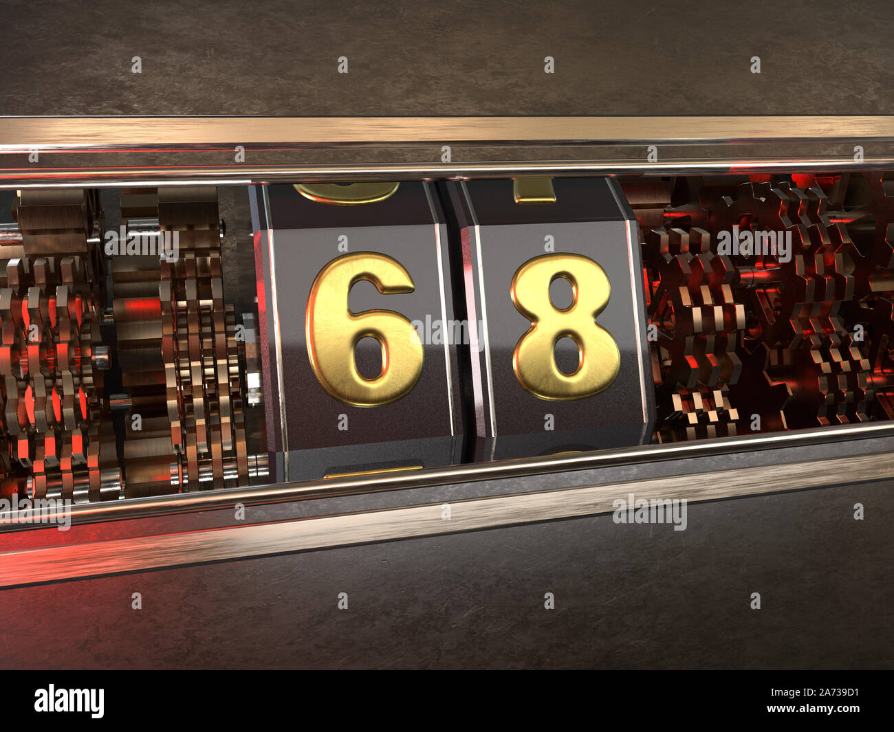 3d number 68 hi-res stock photography and images - Alamy