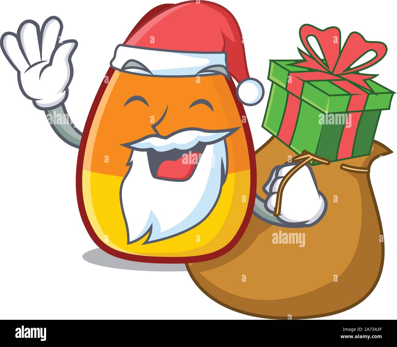 Santa with gift candy corn placed on character plate Stock Vector Image ...