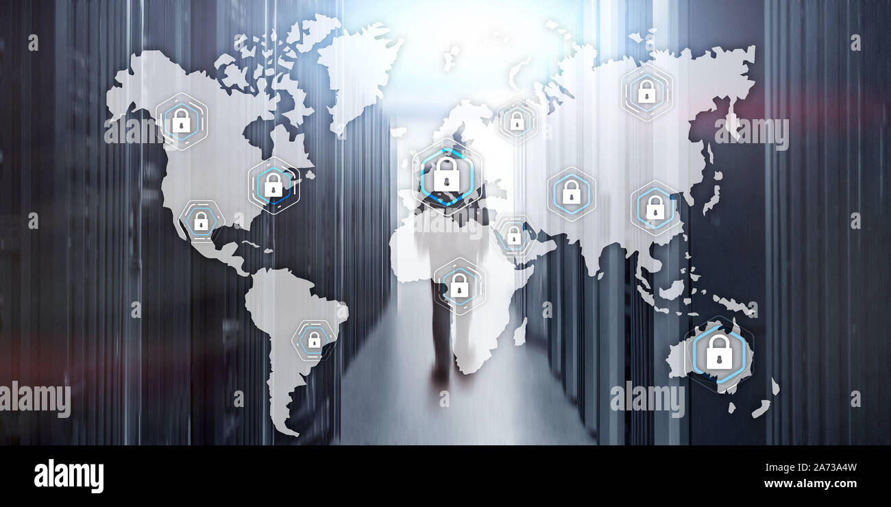 Global cyber security concept communication privacy data protection ...