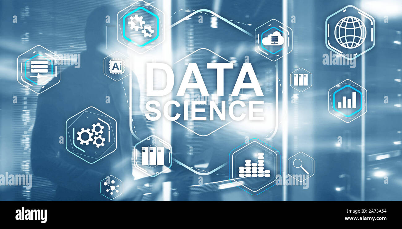 Big Data science analysis information technology concept. Server room ...