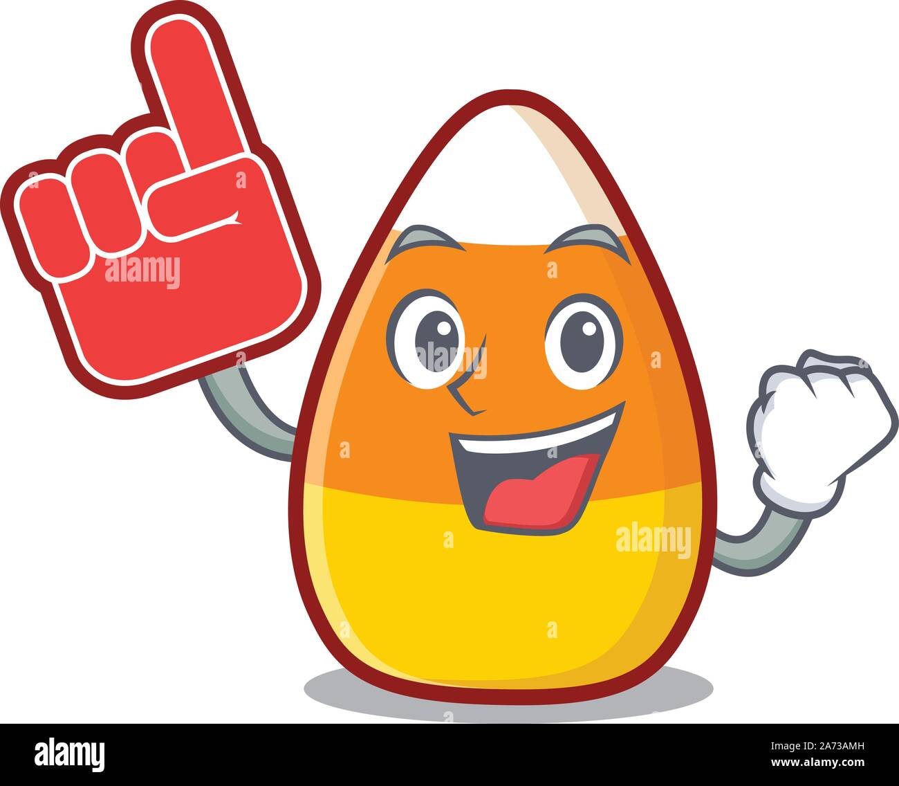 Foam finger candy corn placed on character plate Stock Vector Image ...