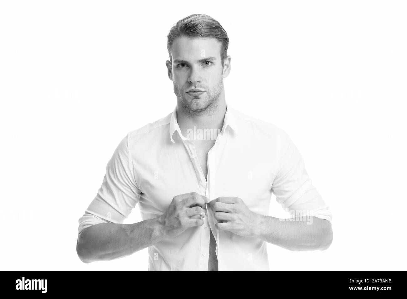 Menswear formal style. Clerical and middle chain management. White ...