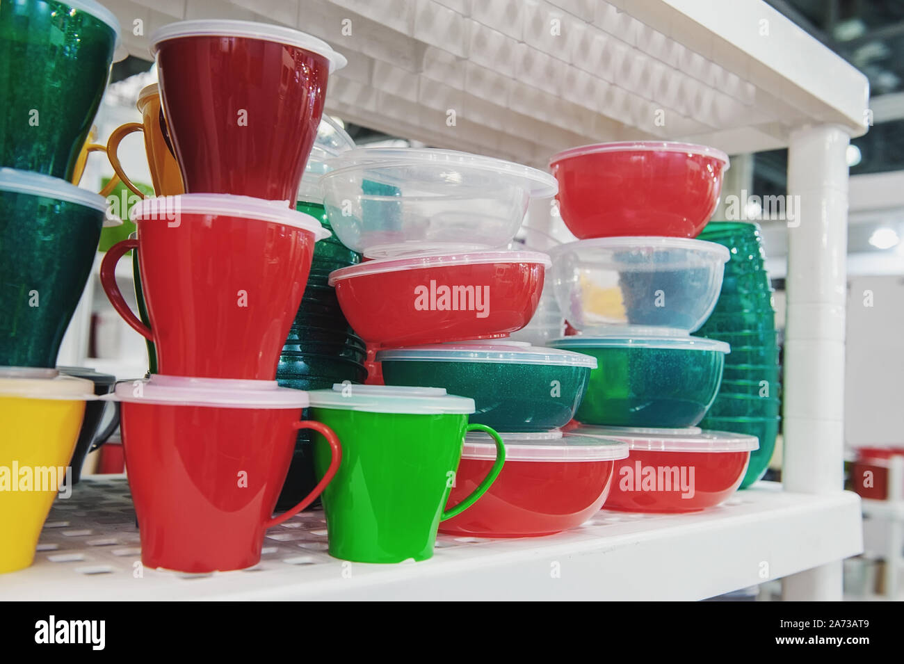 The products of plastic ware, subjects of care of plants on display in ...