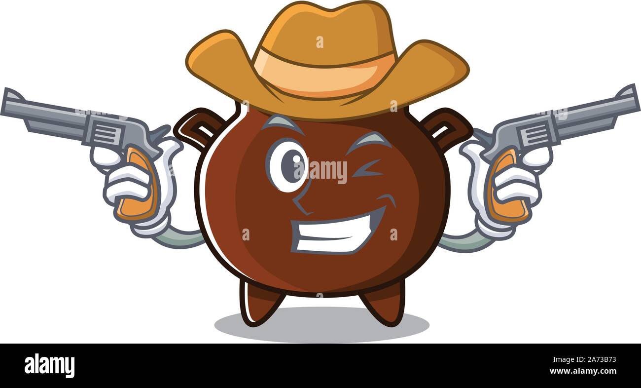 Cowboy cauldron with in the isolated cartoon Stock Vector Image & Art ...