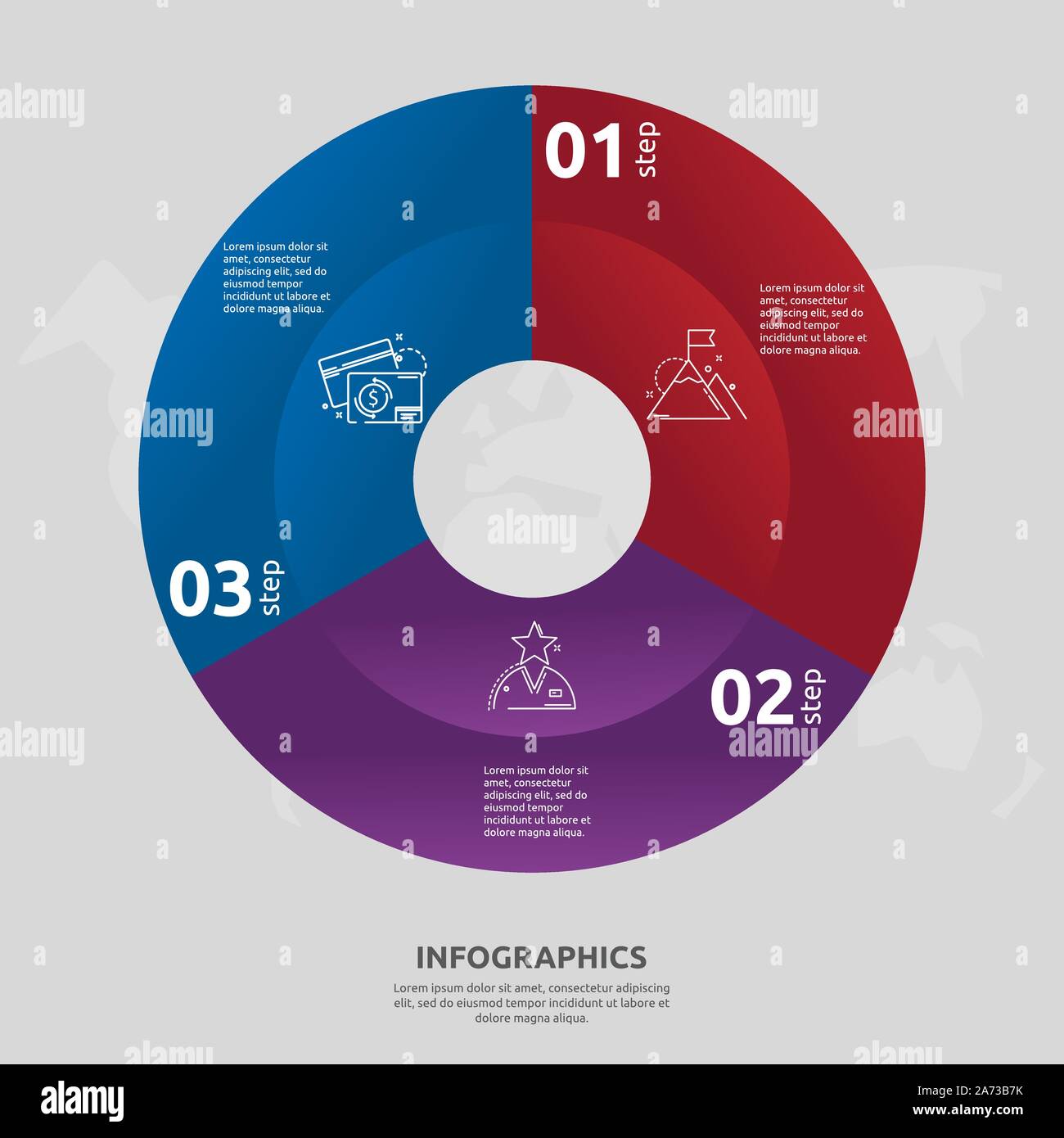Vector flat template circle and sector infographics. Business concept ...