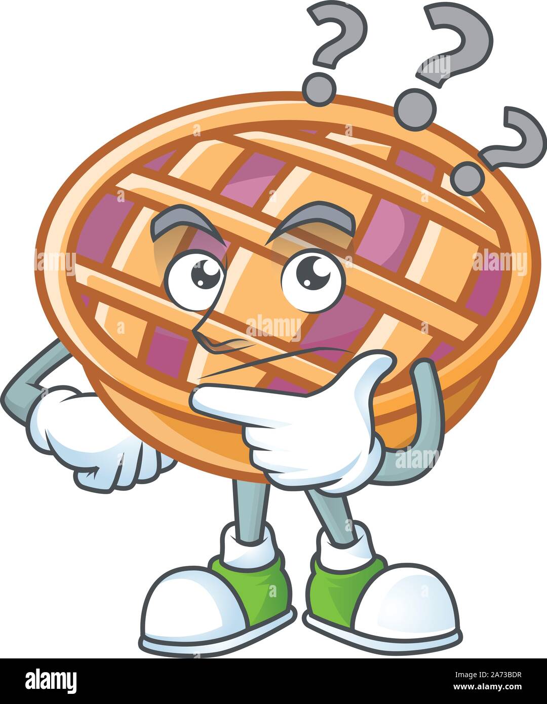 Thinking purple pie thanksgiving on white background Stock Vector Image ...